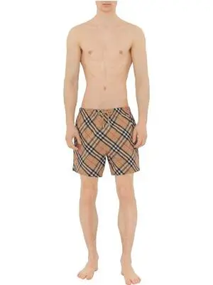 Burberry Check Swim Shorts - Sand