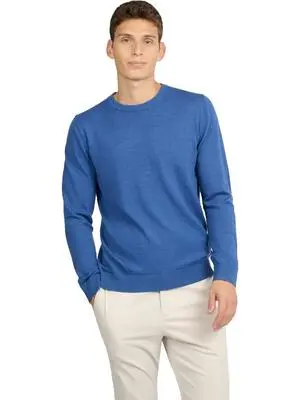 Onia Extra Fine Merino Wool Crewneck Sweater - Cobalt Bl Mlnge