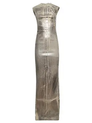 Rick Owens Denim Column Maxi Dress - Silver