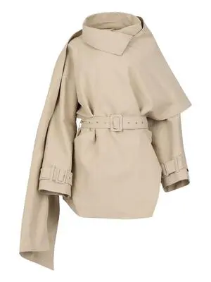ENTIRE STUDIOS Scarf Detail Trench Coat - Sand