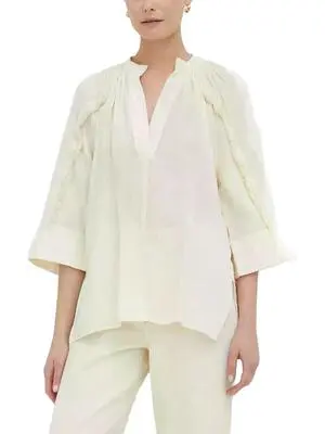 Day Birger Et Mikkelsen Fringe V-neck Blouse - White