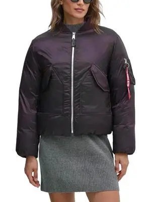 Alpha Industries Ma-1 Zip Pocket Bomber Jacket - Purple