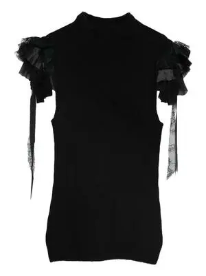 Alberta Ferretti Ruffled-detail Blouse - Black