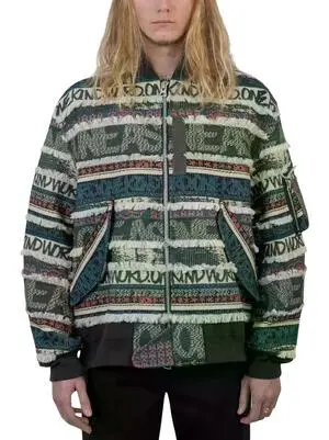 Sacai X Eric Haze Jacquard-pattern Bomber Jacket - Blue