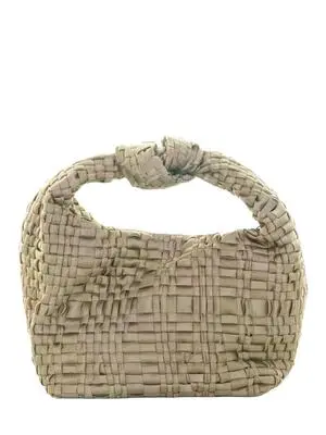 Maria La Rosa Mini Datolite Woven-Texture Shoulder Bag Neutrals