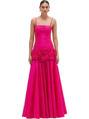 PatBO Taffeta Bloom Gown - Pink