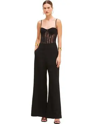 PatBO Wide-leg Crepe Pant - Black
