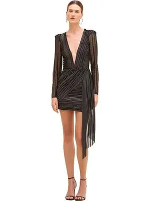 PatBO Prism Lurex Mini Dress - Black