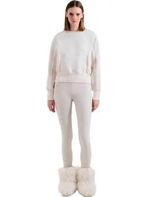 Rudsak Crewneck Sweatshirt With Faux Shearling Trim - White
