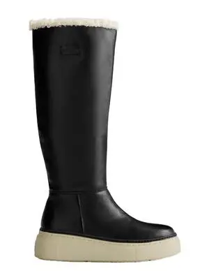 Rudsak Leather Boots With Faux Shearling Lining - Black