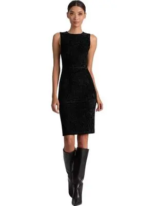 Alice + Olivia Delora Suede Midi Dress - Black