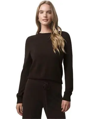 Splendid Tori Cashmere Crewneck Sweater - Chocolate