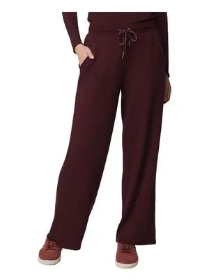 Splendid Supersoft Trim Wide Leg Pant Burgundy
