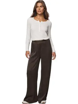 Splendid Serena Satin Pant Chocolate