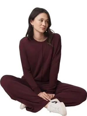 Splendid Supersoft Trim Pullover Burgundy