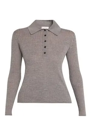 A.L.C. Alex Long-sleeve Ribbed Wool Top - Medium Heather