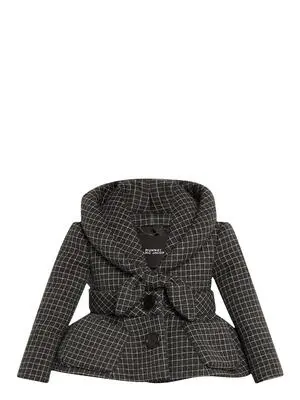 Marc Jacobs Check Wool Cropped Padded Jacket - Charcoal