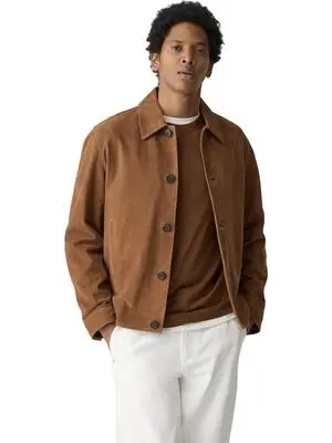 Theory Amos Suede Jacket - Cafe