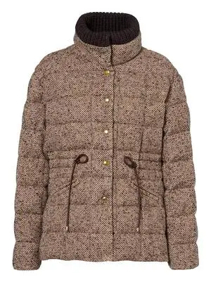 Moncler Antigony Wool-blend Down Jacket - Brown