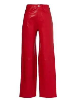RÓHE High-rise Wide-leg Leather Pants - Red