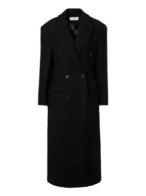 RÓHE Double-breasted Virgin Wool Coat - Black