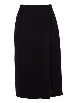 MUGLER Re/edit High-rise Wrap Skirt - Black