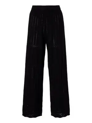 ERES Alliage Pointelle Wide-leg Pants - Black
