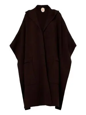 Jardin Des Orangers Wool And Cashmere Hooded Cape - Brown