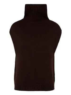 Jardin Des Orangers Turtleneck Wool And Cashmere Sweater Vest - Brown