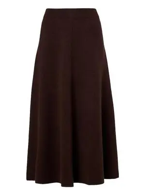 Jardin Des Orangers Wool And Cashmere Midi Skirt - Brown