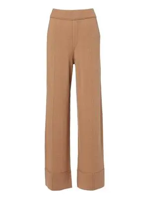 Jardin Des Orangers High-rise Wide-leg Wool And Cashmere Pants - Brown