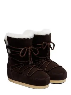 Moon Boot Shearling-lined Suede Snow Boots - Brown