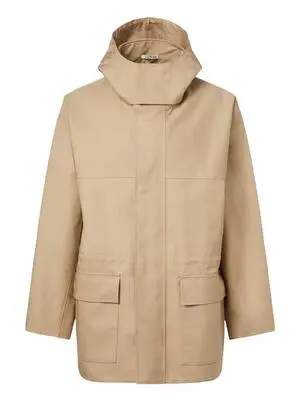 Auralee Hooded Cotton Gabardine Jacket - Beige