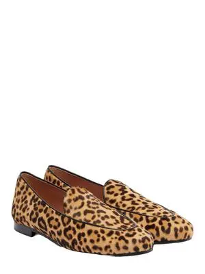 AQUAZZURA Leopard-print Calf Hair Loafers - Brown