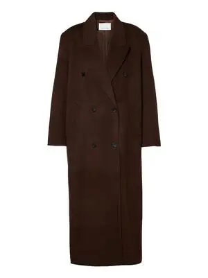 THE FRANKIE SHOP Gaia Double-breasted Wool-blend Coat - Brown
