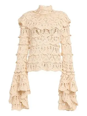 Zimmermann Hypnotic Hand Crochet Sweater - Chalk