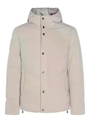 MONTECORE Buttoned Hooded Coat - Neutrals