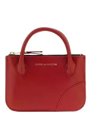 Comme Des Garçons Handles Line Leather Mini Bag - Red