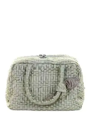 Maria La Rosa Woven-texture Tote Bag With Bow Detail - Green