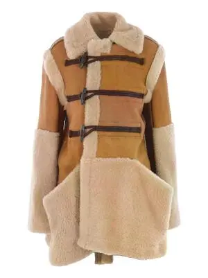 Sacai Toggle Mouton Coat - Brown