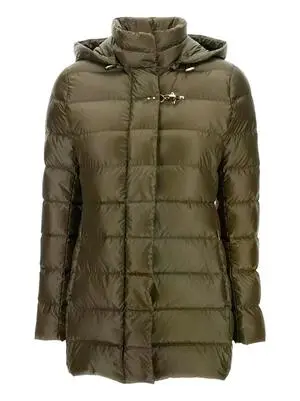 FAY Padded Hooded Coat - Brown
