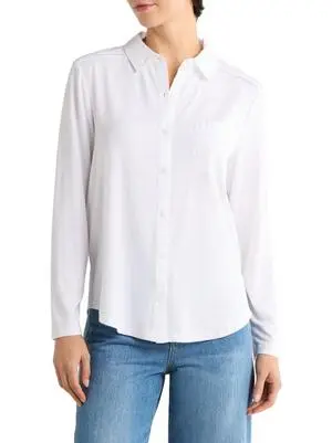 Tommy Bahama Button-Up Shirt With Curved Hem White