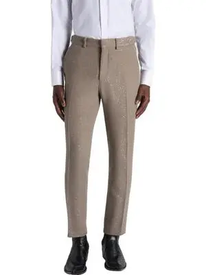 TOM FORD Sequin Bouclé Flat Front Trousers - Jbq Desert Taupe