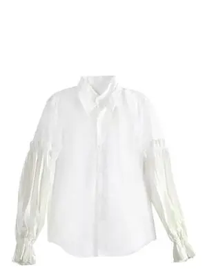 Noir Kei Ninomiya Ruffled-sleeve Shirt - White