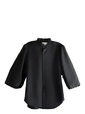 Noir Kei Ninomiya Ruffled-sleeve Top - Black