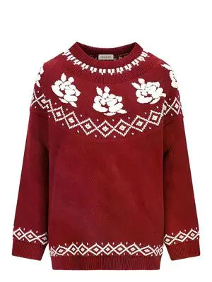 Magda Butrym Floral-pattern Sweater - Red