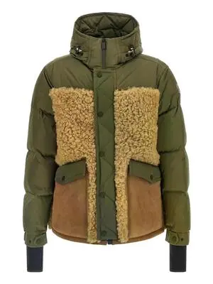 Moncler Grifford Shearling-paneled Puffer Jacket - Green
