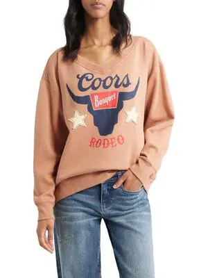 GOLDEN HOUR Coors® Rodeo Appliqué Graphic Sweatshirt - Mocha Mousse