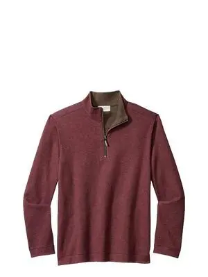 Tommy Bahama Reversible Half Zip Pullover - Pinot Noir Heather