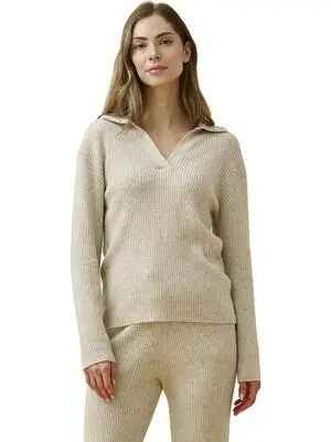 KIP Merino Cashmere Lounge Sweater - Champagne